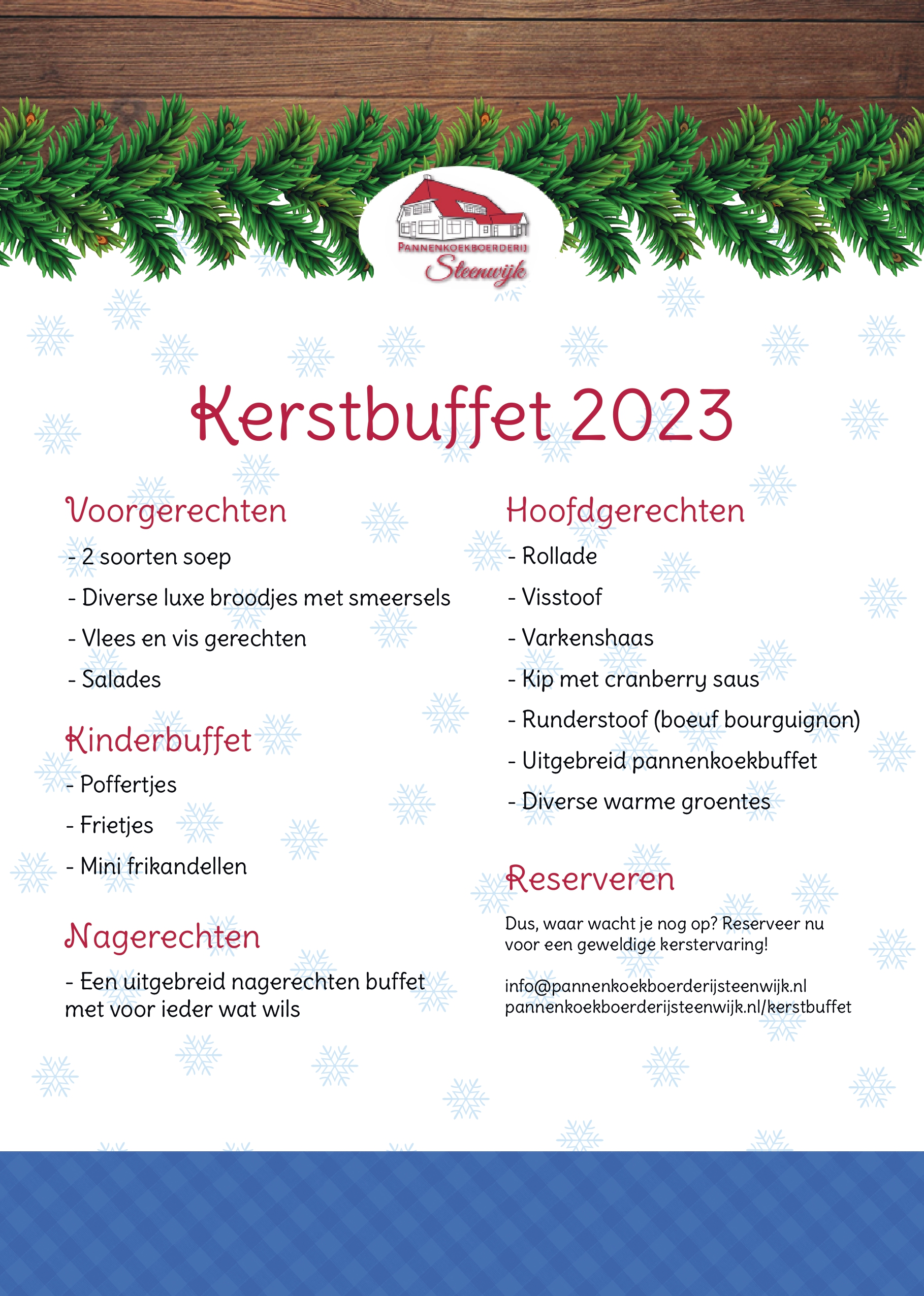 Kerstbuffet 2023 | Pannenkoekboerderij Steenwijk